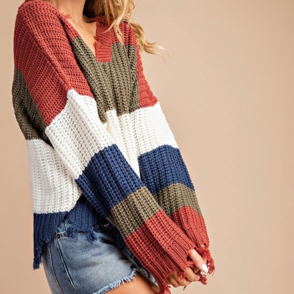 ee:some | Sweaters | Stunning Knit Distressed Sweater | Poshmark